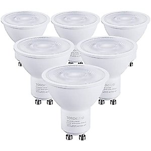 TORCHSTAR GU10 LED Bulbs Dimmable, 500LM 50W Halogen Equivalent, 4000K Cool White, 40° Beam Angle Spot Light Bulb for Recessed Lighting Track Lighting, UL & Energy Star Listed, Pack of 6
