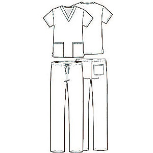 Vital Threads Men and Women Scrubs Set V-Neck Top & Drawstring Pant, VT526C, XL, Wine