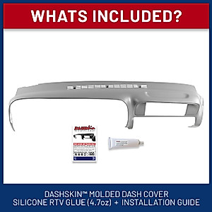 DashSkin Molded Plastic Dash Cover Compatible with 1997-2000 C1500/K1500 Tahoe Suburban Yukon & 1997-2000 Escalade in Medium Grey - Easy Cracked Dashboard Fix - Made in America