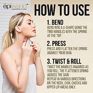 Epiwand Facial Hair Removal Kit for Women | Eyebrow Trimmer Razor & Face Epilator for Quick & Easy Hair Removal & Peach Fuzz Remover | No Batteries or Maintenance Required