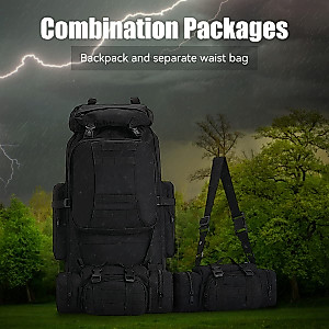 King'sGuard 100L Camping Hiking Backpack Molle Rucksack Military Camping Backpacking Daypack