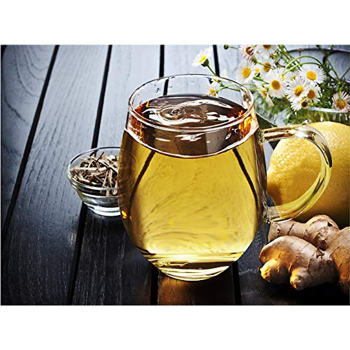 Sun's Tea Ultra Clear Glass Tea Mug | Coffee Mug 16 oz (470 ml) | Borosilicate - Glasses w Big Handle | Simple and Elegant | Microwave Safe | Pure Glass