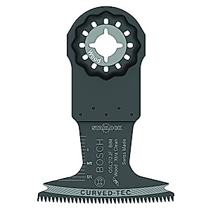 BOSCH OSL212JF 1-Piece 2-1/2 In. Starlock Oscillating Multi Tool Wood Curved-Tec Bi-Metal Xtra-clean Plunge Cut Blade for Applications in Cutting Hardwood