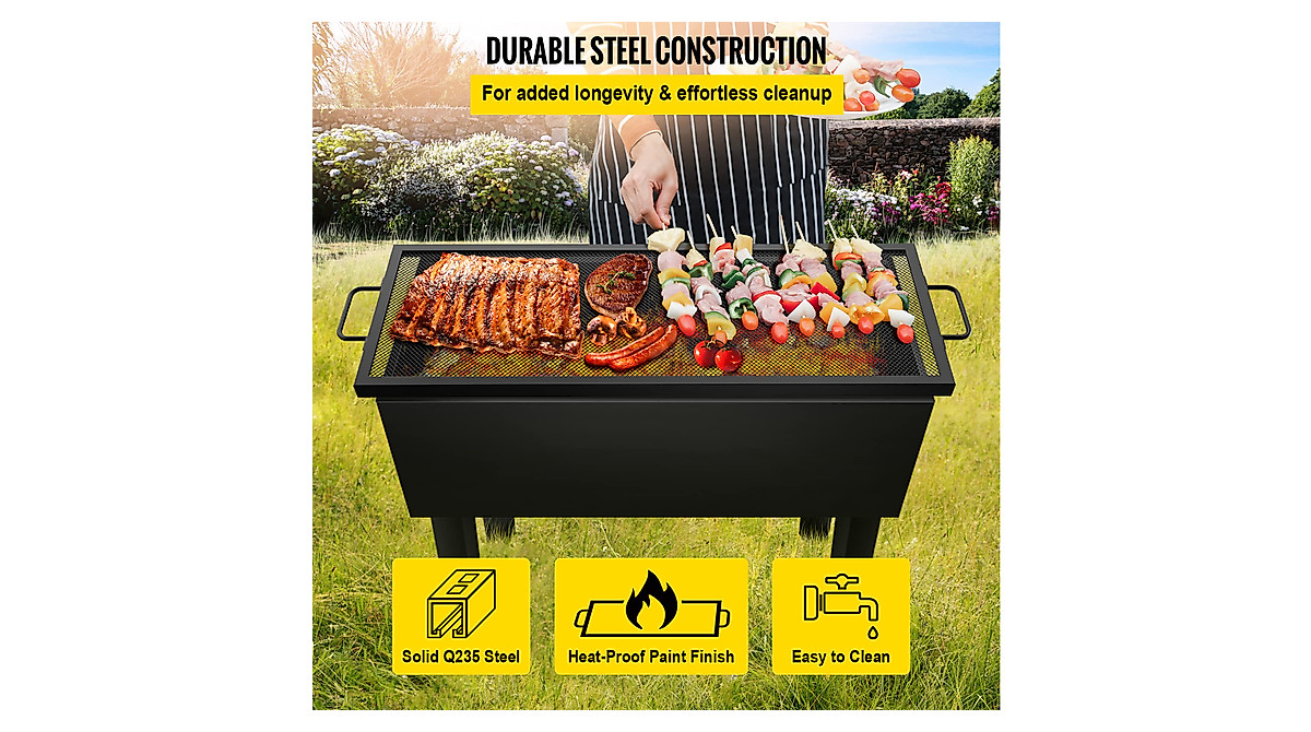 VEVOR Rectangle Fire Pit Grate,32-inch Fire Pit Grill Grate, X-Marks ...