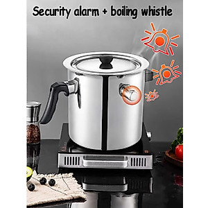 LSQXSS 304 Stainless Steel Double Layer Milk Pot,2.5L Constant Temperature Soup Pot for Induction Cooker and Gas Tove,Automatic Whistle hot Milk Pot,Durable Soup Pot with Anti-scalding Handle