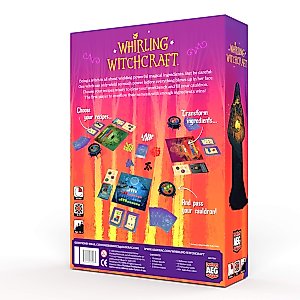 AEG Whirling Witchcraft | Use Recipes, Generate Magical Ingredients & Overflow Opponent's Cauldron | Halloween Board Game | 2-5 Players | Ages 10+