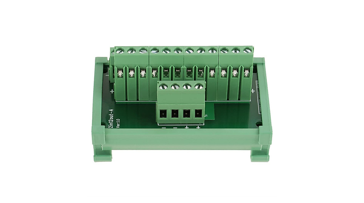 12 Position Power Distribution DIN Rail Mount Interface Module Boards ...