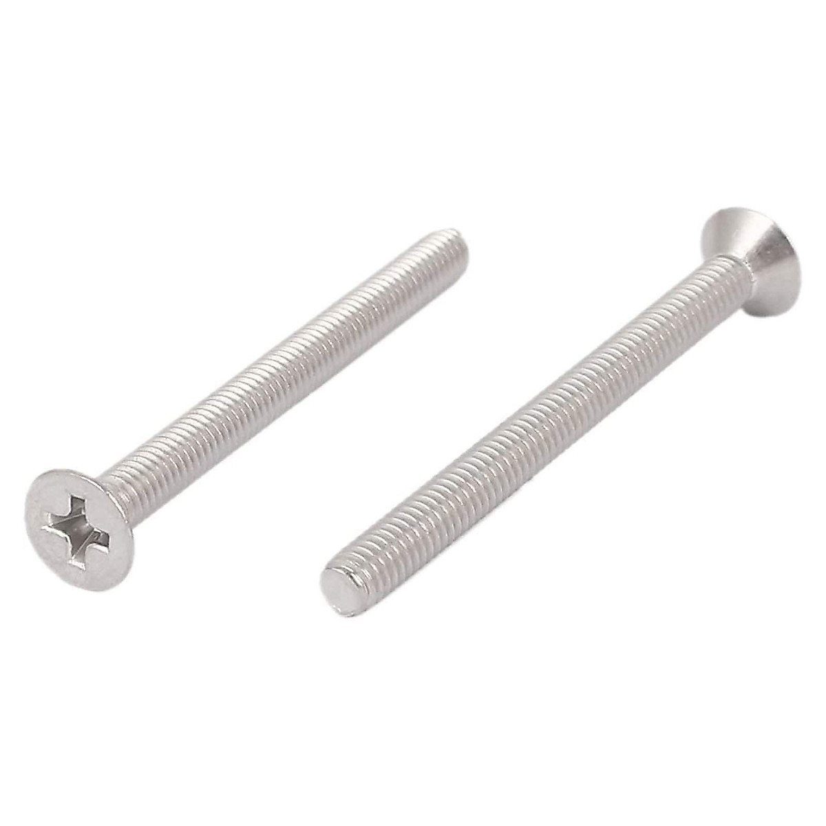 30 Pcs M4-0.7x50mm Flat Head Machine Screws, Phillips Cross Screw, Phillips Drive，304 Stainless Steel, Fasteners Bolts，Countersunk Machine Screws