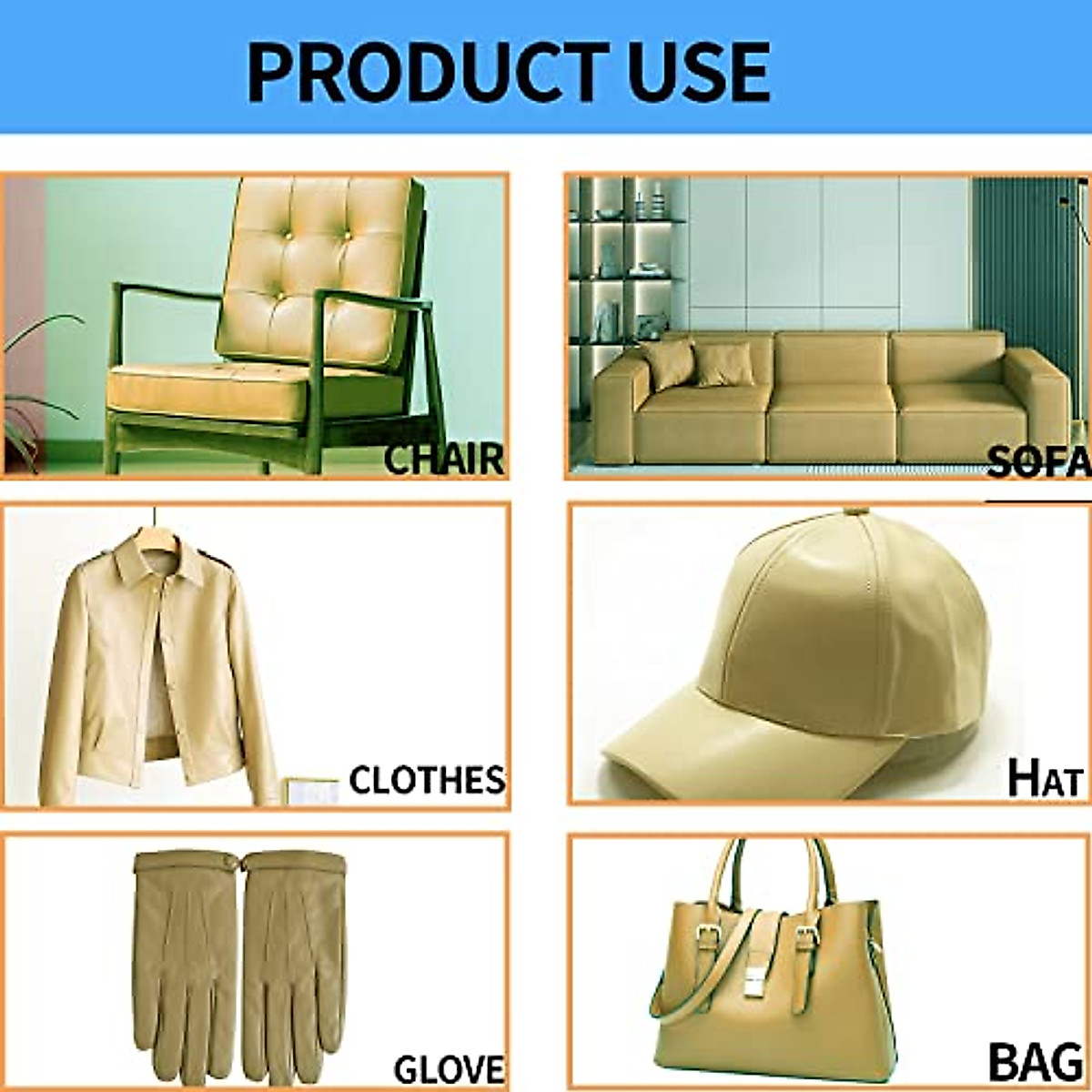 Faux Leather Sheet 1 Yard 56.3x36" Upholstery Vinyl 0.8mm Thick Soft PU Leather KhakiUpholstery Vegan Leather Fabric Synthetic Material for Sofa Bags Chairs Car Seats DIY Craft