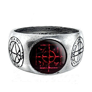 Agla Alchemy Gothic Pewter Talisman Ring - size 7