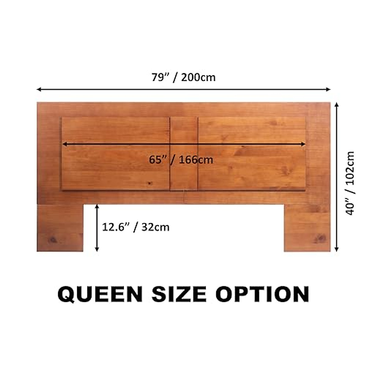 memomad Bali Slim Set: Storage Platform Bed with Drawers + Flat Panel Headboard (Queen Size, Caramel Brown Wood)