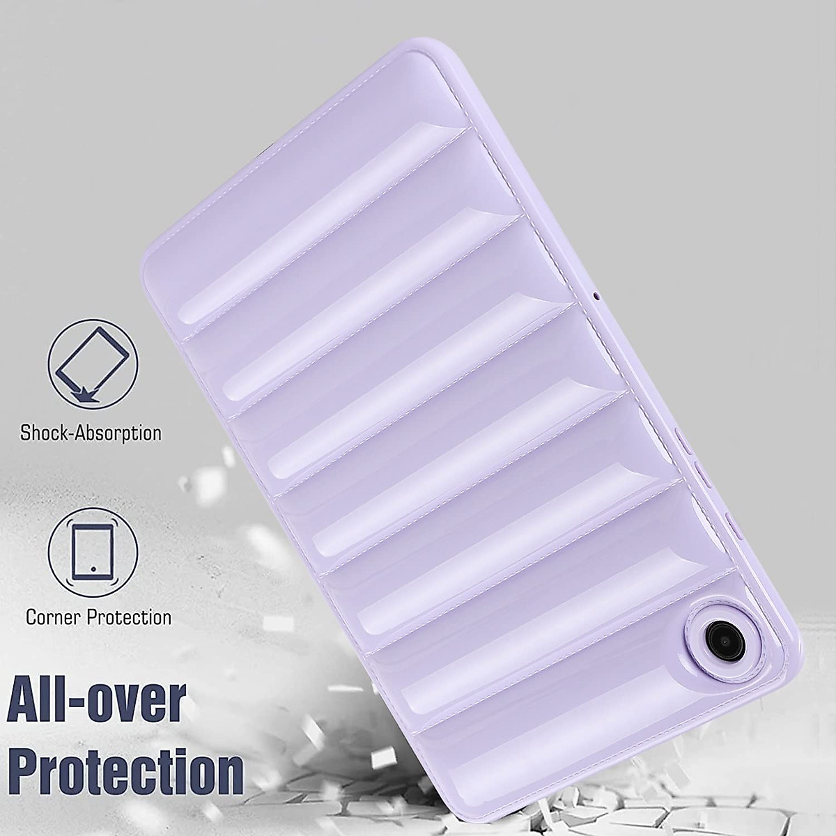 FERKAP Stand Tablet Cover Tablet Case Compatible with Samsung Galaxy Tab A8 10.5 inch 2021 (SM-X200/X205),Ultra Thin Lightweight Full Protective Cover Drop-Proof Shock-Proof (Color : Purple)