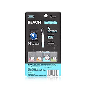 REACH Interdental Brush Tight 1.0mm | Removes up to 30% More Plaque | Special Designed for Gum Protection, PFAS Free | 10 Brushes