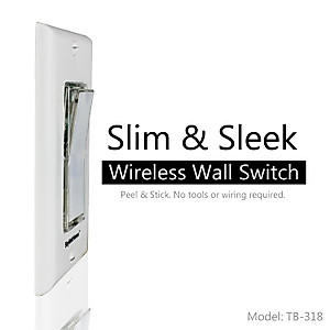 SK-7 Wireless DIY Easy to intall 3-Way Dimmable On Off Anywhere Lighting Home Control Dimmer Wall Switch Set, no neutral wire required.