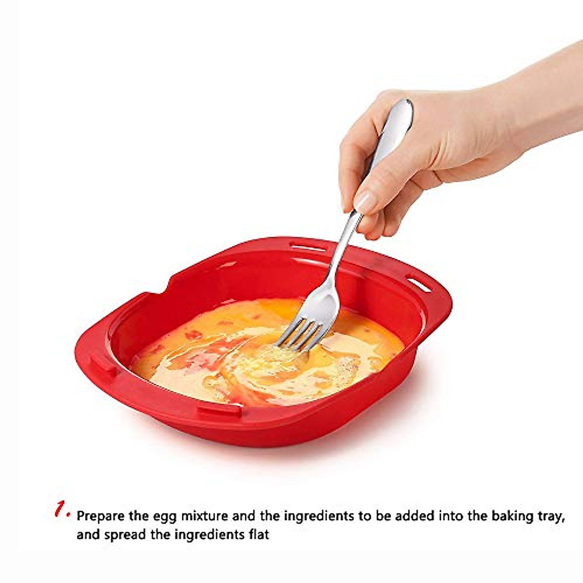 WINGSIGHT Silicone Omelette Maker Non Stick Foldable Microwave Egg Roll Baking Pan Omelet Tool,Quick and Easy 2 in 1 Silicone Omelet Tool Breakfast Set (1 pack)