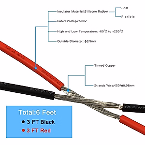 Audance XT90 XT 90 Connectors Male and Female with 2M 14 AWG Silicone Wire, Battery 5mm Heat Shrink Tube for FPV Connector RC Hobby Electric Motors & Parts (5 Pairs), Yellow