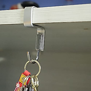 JfwuHap Student Desk Space Aluminium Alloy Nail-Free Hook 2 Pack Office Bag Hook Clothes Hook (2.6cm/1.02",Suitable for 2.5 cm/0.98" Thick Plate.)