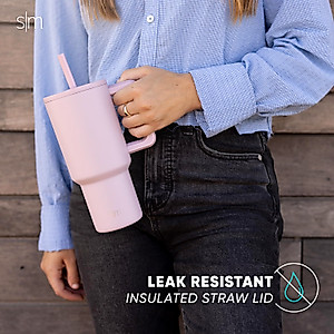 Simple Modern 30 oz Tumbler with Handle and Straw Lid | Insulated Cup Reusable Stainless Steel Water Bottle Travel Mug Cupholder Friendly | Gifts for Women Men Him Her | Trek Collection | Bellini