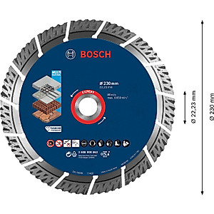 Bosch Professional 1x Expert MultiMaterial Diamond Cutting Disc (for Concrete, Ø 230 mm, Accessories Large Angle Grinder)