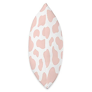 Minimalistic Cow Print Stuff For Girls Aesthetic Cow Print Pastel Pink Throw Pillow, 18x18, Multicolor