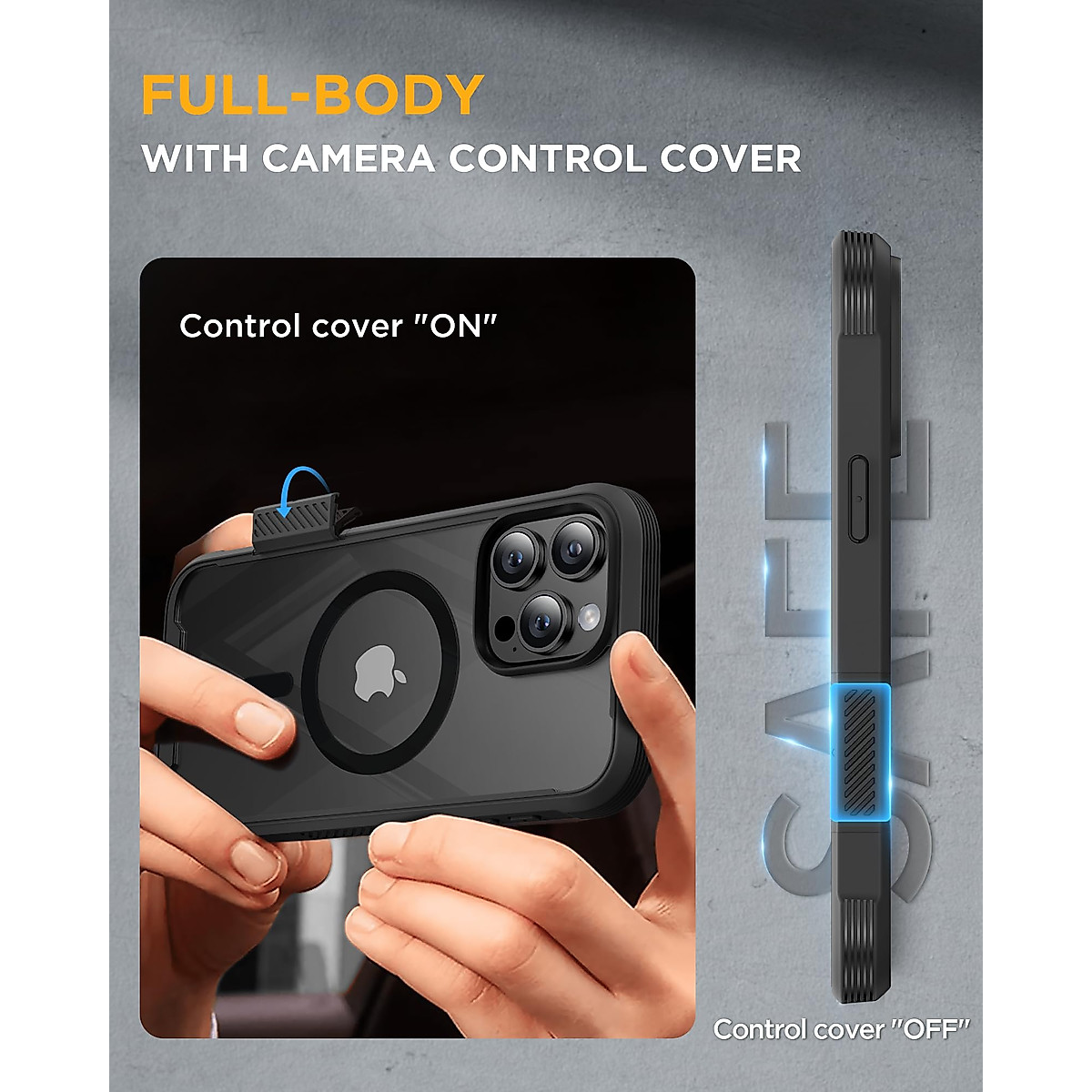 Miracase Magnetic for iPhone 16 Pro Case Full-Body Phone with Built-in Glass Screen Protector, [Compatible with MagSafe] Military Drop Proof 16 Pro Cover Bumper 6.3 inch, Black