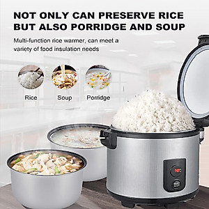 CAZACHEF Commercial Rice Warmer(Not Rice Cooker) 55 Raw/110 CUP Portable 20L Big Food Warmer / 122℉- 178℉ Adjustable Temperature/ 130W/ Non-stick Inner Pot