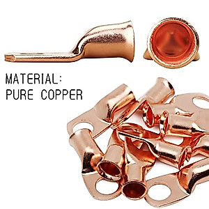 Hammer Lug Crimper Tool for Welding Cables Wire Terminal Crimp 16 AWG to 4/0 Wire Gauge,12PCS AWG 6 8 10 12(5/16" 1/4") Wire Copper Lugs,24PCS 3:1 Dual Wall Adhesive Heat Shrink Tubing