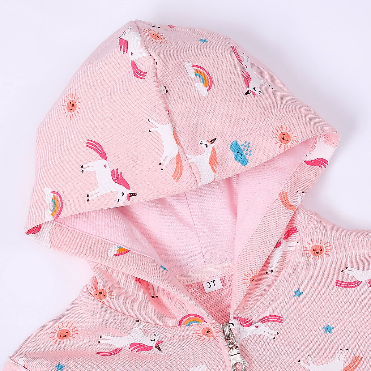 Akyzic Jackets for Girls Zip Up Hoodie Unicorn Jacket Kids Back to School Outfit Hooded Sweatshirt Toddler Winter Outerwear 5T/3012