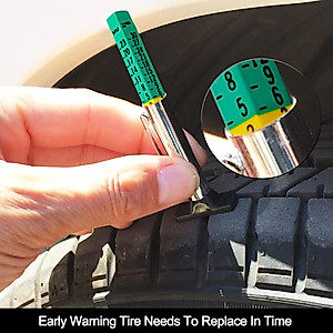 GODESON Tire Tread Depth Gauge,Two-Sided Smart Color Coded Tire Tread Depth Measurement Tool, Tire Wear Gauge in 32nds(Pack of 2)