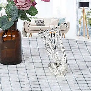 Stainless Steel Tableware Storage, Zinc Alloy Spoon Holder, Kitchen Utensils Room Decoration for Home(silver)