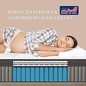 BedStory King Mattress Firm - 12 Inch Hybrid Mattress for Pain Relief, Supportive Memory Foam & Individually Wrapped Pocket Coils, Innerspring Bed in a Box, Made in USA, CertiPUR-US Certified