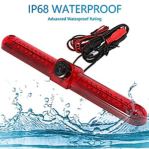 Anina Tail Surface Mount Backup Camera W/LED 3rd Brake Light for Jayco Coachmen Freelander Trailer Camper RV Van, Jeep Wrangler JK Ursa Minor, Chevy Colorado/Canyon Parking Reverse Stop Lamp Camera