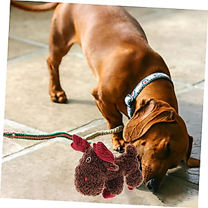 FRCOLOR Dog Christmas Toy Xmas Reindeer Bite Toys Elk Deer Figurine Dolls Reindeer Pillow Toys Puppy Molar Toy Interactive Pet Toy Stuffed Dog Toy Pet Squeaky Toys Chew Toy Plush Baby Soft
