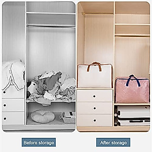Hiermi Clear Storage Bags with Zipper- Clothes Storage Blanket Storage Under Bed Storage Large Capacity Clear Bag for Sweaters, Blankets, Comforters, Bedding Sets, and Much More (XXL, Yellow)
