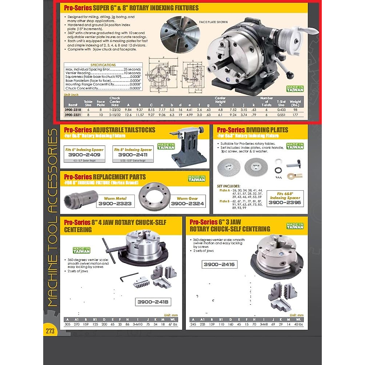 VERTEX 3900-2321 Super Rotary Indexing Fixture, 8"
