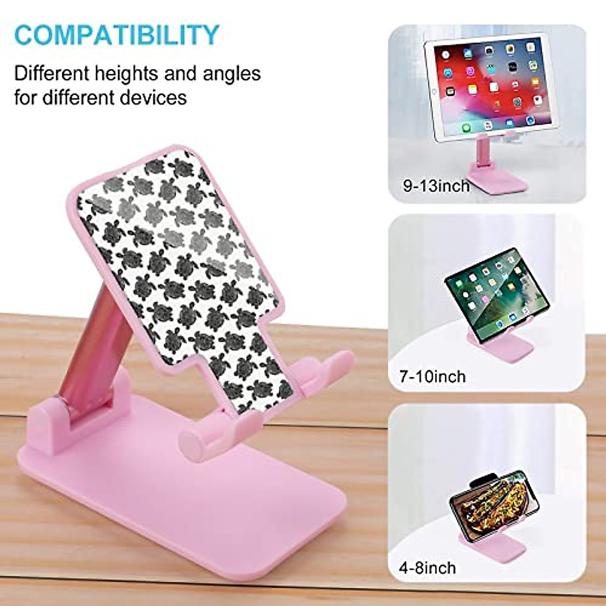Sea Turtle Foldable Desktop Cell Phone Holder Portable Adjustable Stand for Travel Desk Accessories