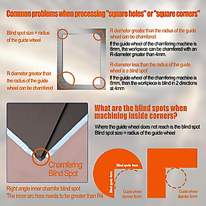 2 in 1 Mini Pneumatic Chamfering Machine, 45° Arc Corner Beveling Trimming Deburring Machine 30000RPM Handheld Chamfering Air Chamfer Tool with 1/4 Inch Air Inlet (C&R Angle Blades,Orange)