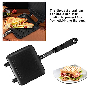 GEZICHTA Grilled Sandwich Panini Maker Mini Waffle Maker Panini Hot Sandwich Maker Pan Nonstick Double Sided Frying Pan Home Kitchen Breakfast Machine