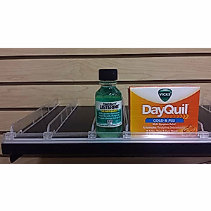 Universal Shelf Lip & Adjustable Depth Divider Kit, [5] 48" L Adhesive Front Lips w/ [50] 1" H Divider