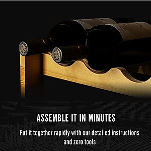 Uva Nova Large Wine Rack | Wine Rack Wood | Wine Cellar Racks | 53 Bottle Wine Bottle Storage | Pine Wood Magnum Bottle Wine Rack Fits 8 Magnum Bottles