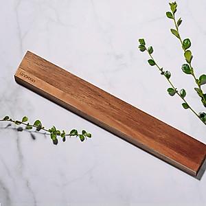 Linoroso 3-Pieces Kitchen Tools Set-16.5'' Magnetic Knife Holder for Wall with Paring Knife 3.5 inch Chef Knife 8 inch Sharp Knife, Powerful Acacia Wood Magnetic Knife Strip for Kitchen Knives & Tools