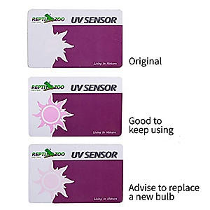REPTI ZOO UVB Tester Reptile Lamp UV Sensor Reptile UVA UVB Fluorescent Lamp Tester Card, Set of 2