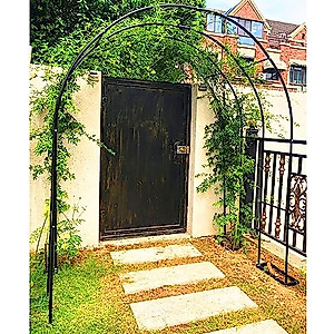 Heavy Duty Metal Garden Arch, Rose Arches Arbor Flower Stand, Wedding Arch Party Ceremony Decoration Climbing Plant Support Trellis, with Base,White,W1.2M*H2.2M