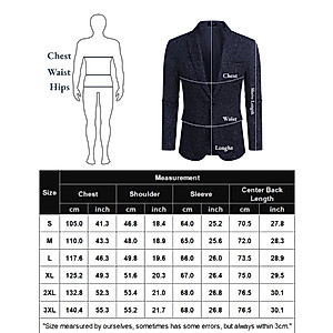 COOFANDY Men's Casual Blazer Sports Coats Lightweight Suit Jackets One Button, 2-Blue, X-Large