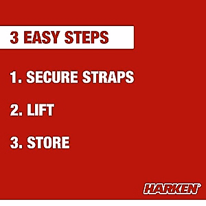 HARKEN - Hardtop Overhead Garage Storage Hoist for Jeep Wrangler and Ford Bronco, Safe Anti-Drop System, Easy One-Person Operation, Smart Garage Organization, (Freedom Panel Storage Capacity)