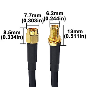 Boobrie 98.4ft WiFi Antenna Cable SMA Male to SMA Female RG58/U Coaxial Cable 50 ohms SMA Extension Cable Low Loss 4G Antenna WiFi Router Extension Cable 3G 4G LTE WiFi Antenna Wireless LAN