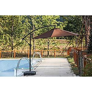 Festival Depot Patio Umbrella Base Outdoor 150 LB Weight Water Filled Plastic Stand Matching Cantilever Sun Umbrella Suit for Outside Deck Porch Garden Lawn, Black (Big-70L)