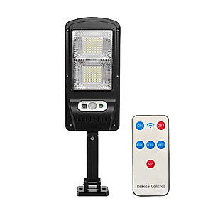 UCGG Solar Street Light, 1 Pack Solar Outdoor Light IP67 Waterproof Safety Flood LED Light with 3 Lighting Modes Remote Control for Yard Street Garden Walkway Pathway, Black (YKBideng-1p)