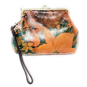 Patricia Nash Leather Savena Kisslock Wristlet, Multicolor