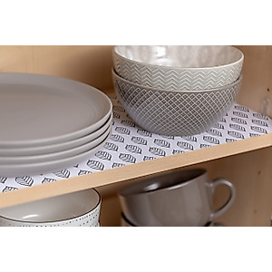 Duck Brand EasyLiner Adhesive Prints Shelf Liner, Grey Pin Feather, 6 Pack, 20 in. x 15 ft. (287794)